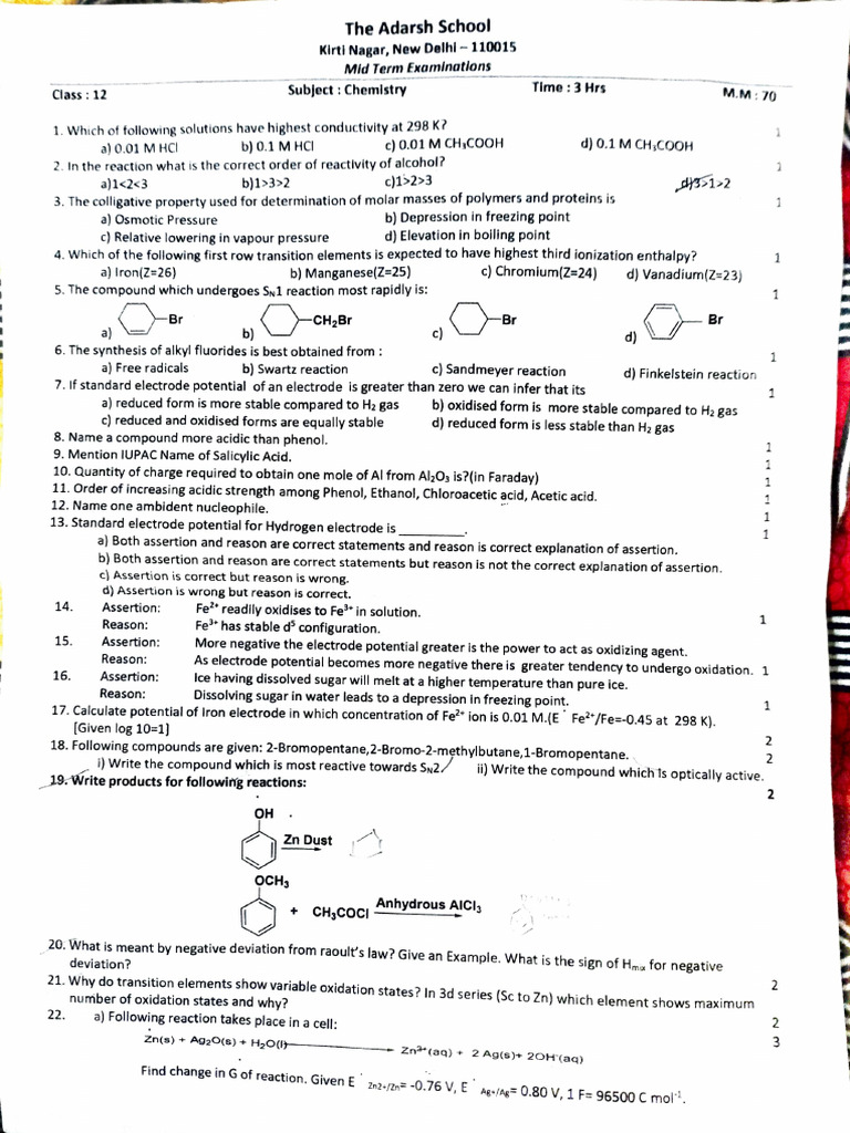 chemistry TAS | PDF | Transition Metals | Chemical Reactions