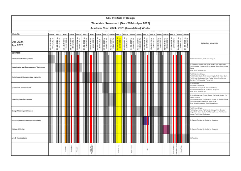 Timetable Nov '24 - Apr '25 - Foundation | PDF