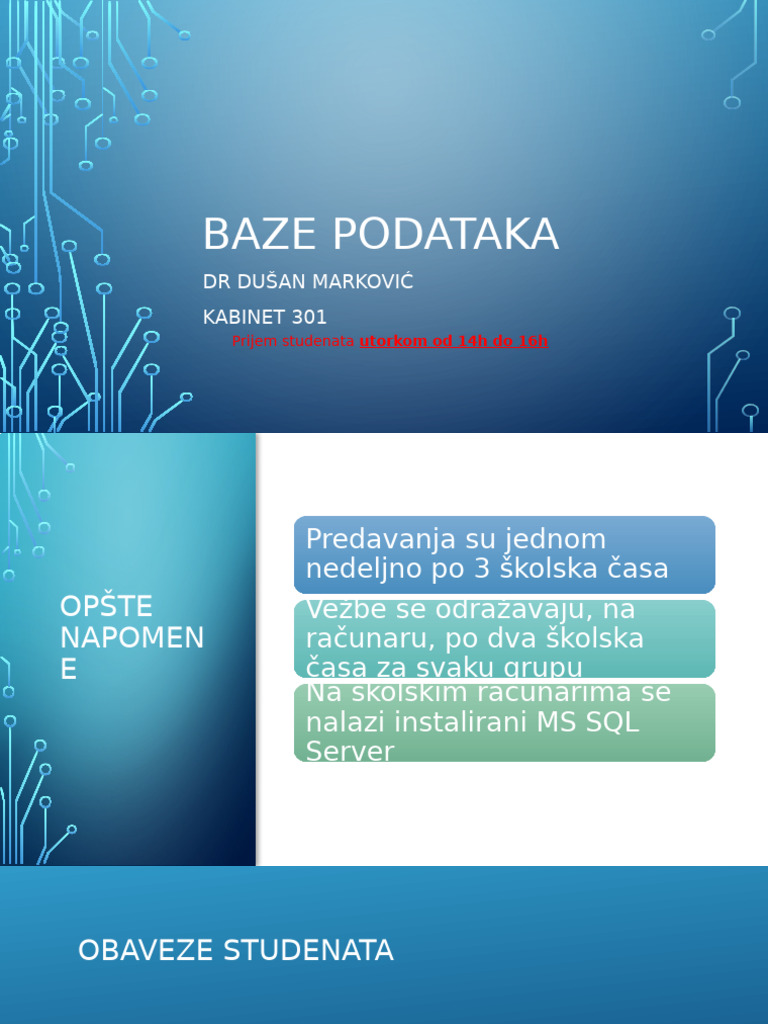 Baze Podataka I Nedelja | PDF