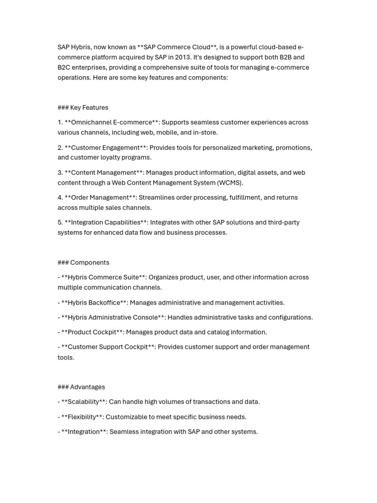 SAP Hybris Basics | PDF