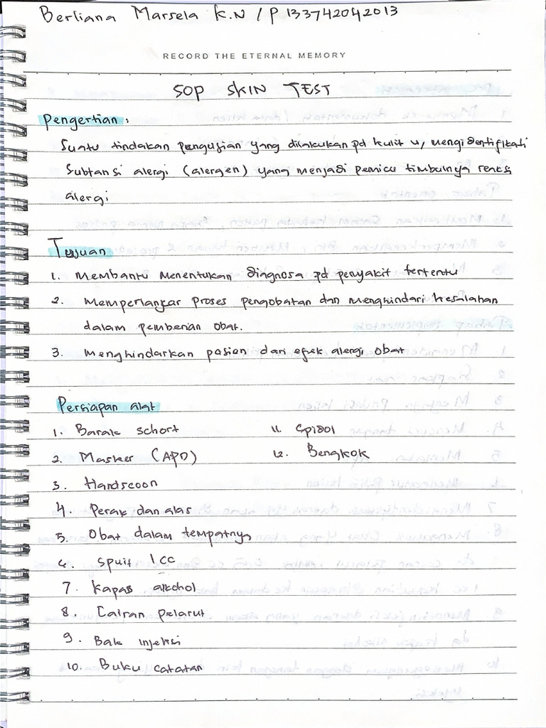 Sop Skin Test | PDF
