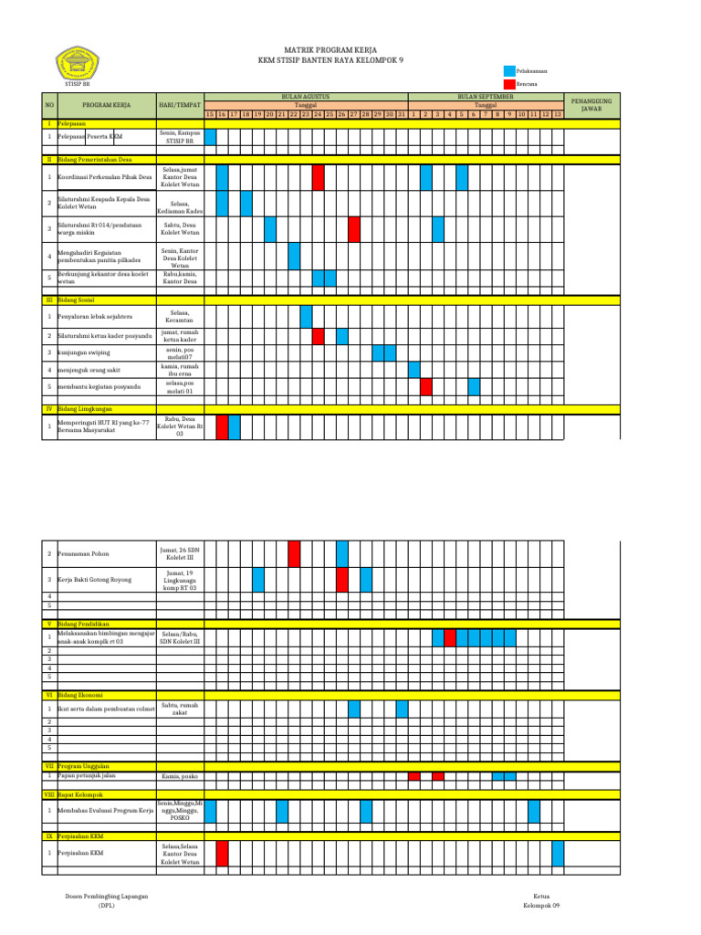 Program Kerja KKM STISIP Banten Raya | PDF