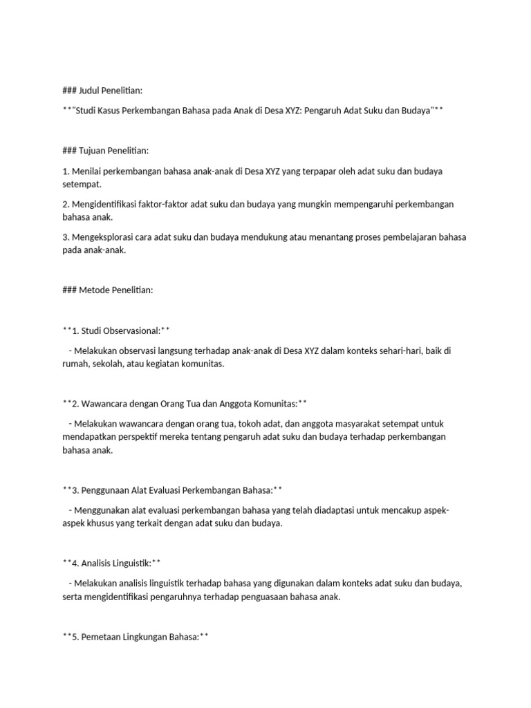 Contoh Draft Penelitian | PDF