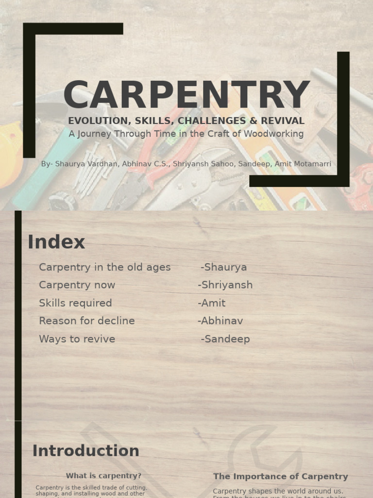 Eng PPT Carpentry | PDF | Carpentry | Woodworking