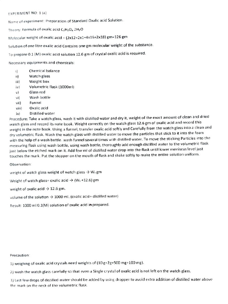 Chem Lab Exp1 | PDF | Chemistry | Materials