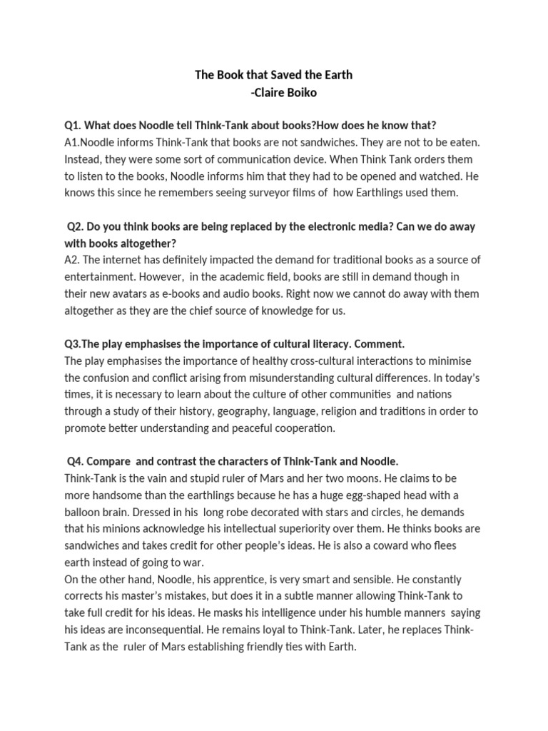 Insights on "The Book that Saved Earth" | PDF