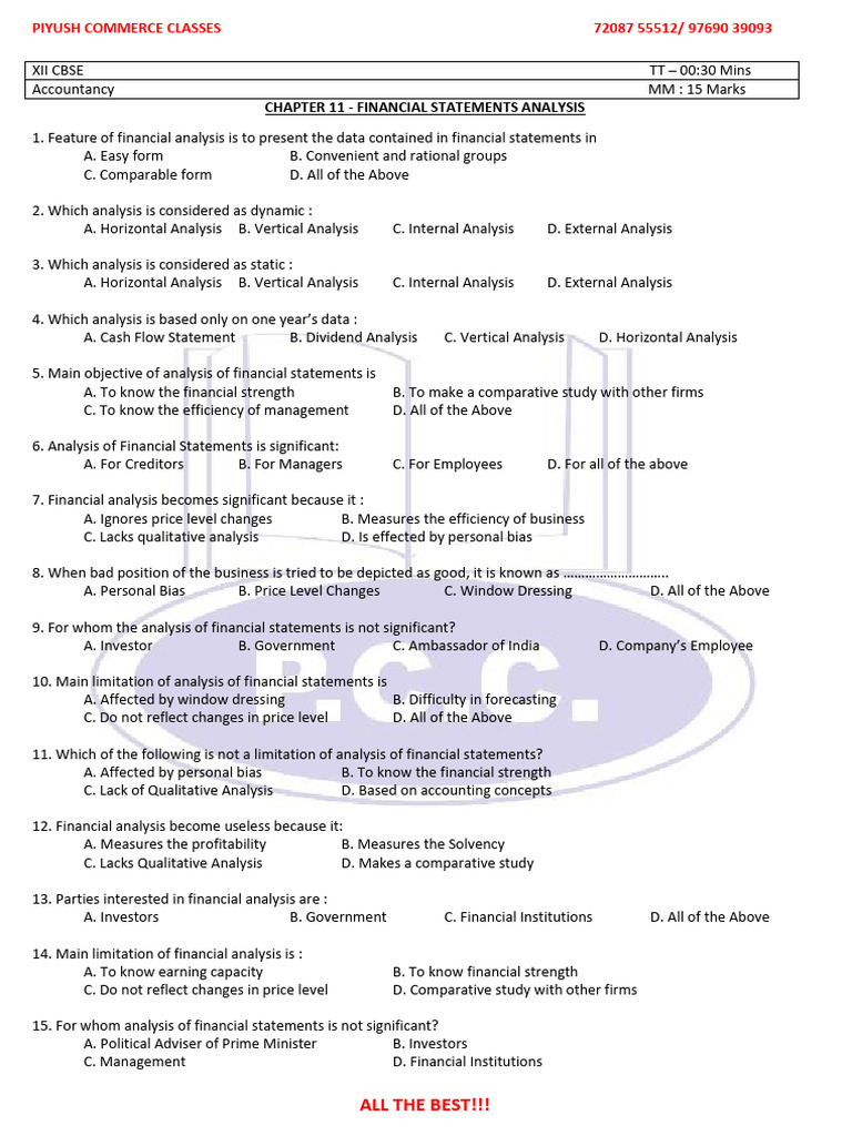 Chapter 11 - Financial Statements Analysis | PDF | Financial Statement Analysis | Economies