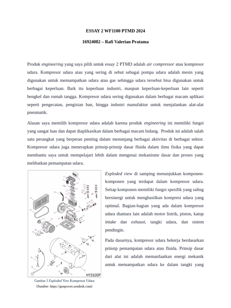 Analisis Mekanisme Pada Air Compressor | PDF