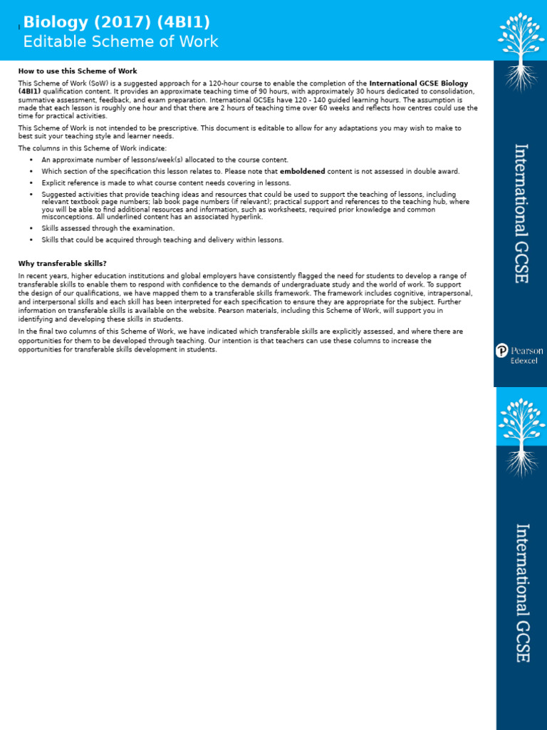 Biology Scheme of Work | PDF | Plants | Fungus