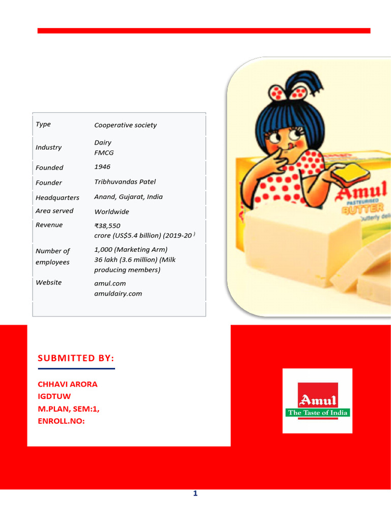 Chhavi Arora assignment 3- amul | PDF | Dairy