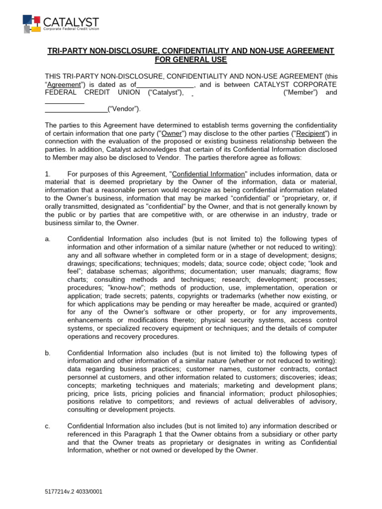 Nda Three Way Standard Form For General Services 6 30 20 | PDF | Non ...