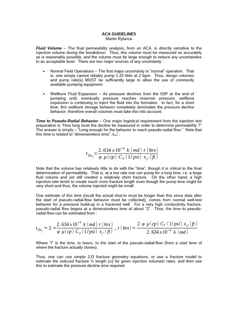 ACA Outline Guidelines Q and V | PDF | Pump | Permeability (Earth Sciences)