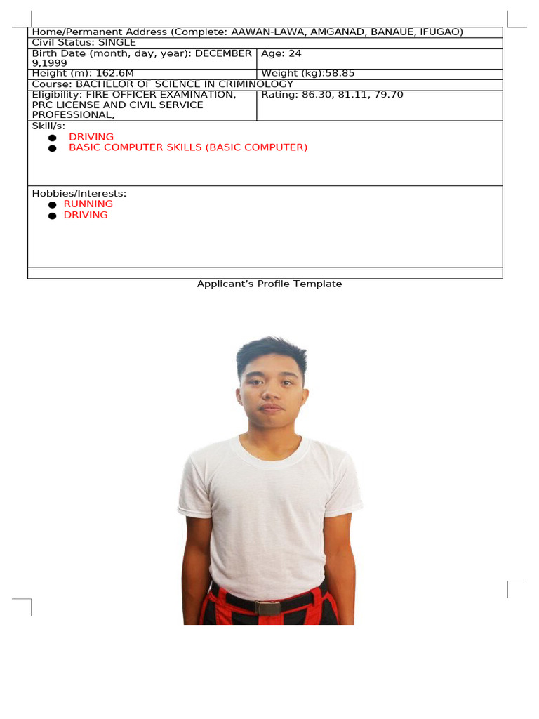 Saf Applicant Tayaban Gilmer John M | PDF
