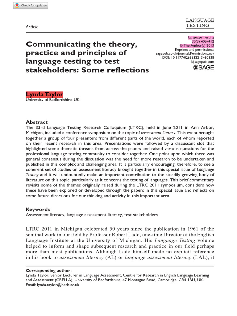 communicating-the-theory-practice-and-principles-of-language-testing-to ...