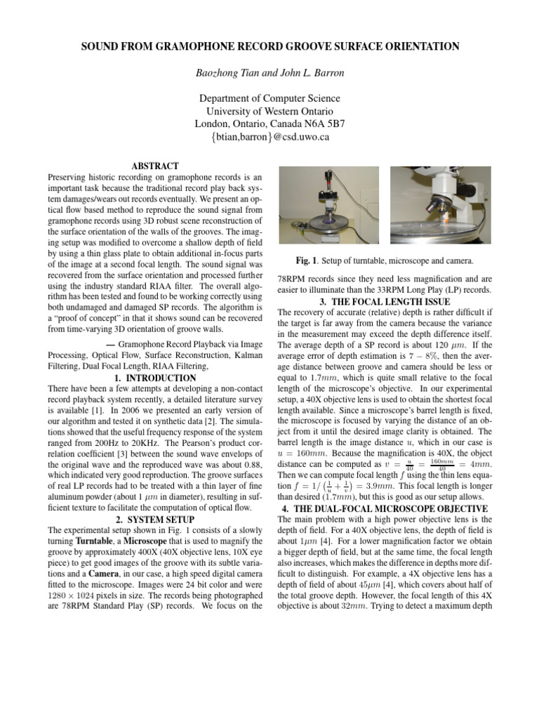 Sound From Gramophone Record Groove Surface Orientation | PDF | Optics ...