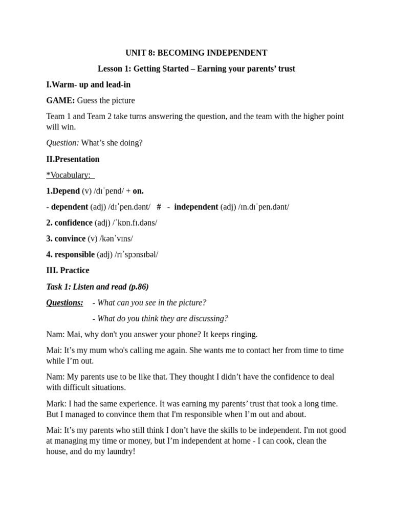 UNIT 8 getting handout | PDF | Cognition | Learning