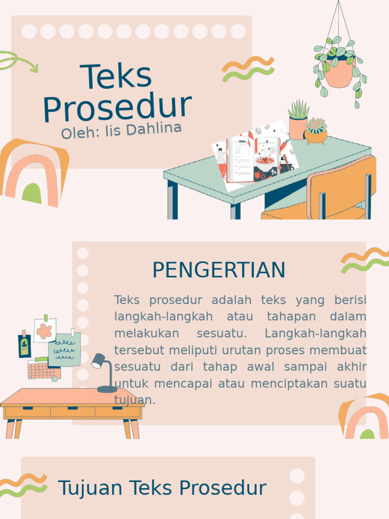 Teks Prosedur Presentasi Krem Dan Cokelat Minimalis Estetik | PDF