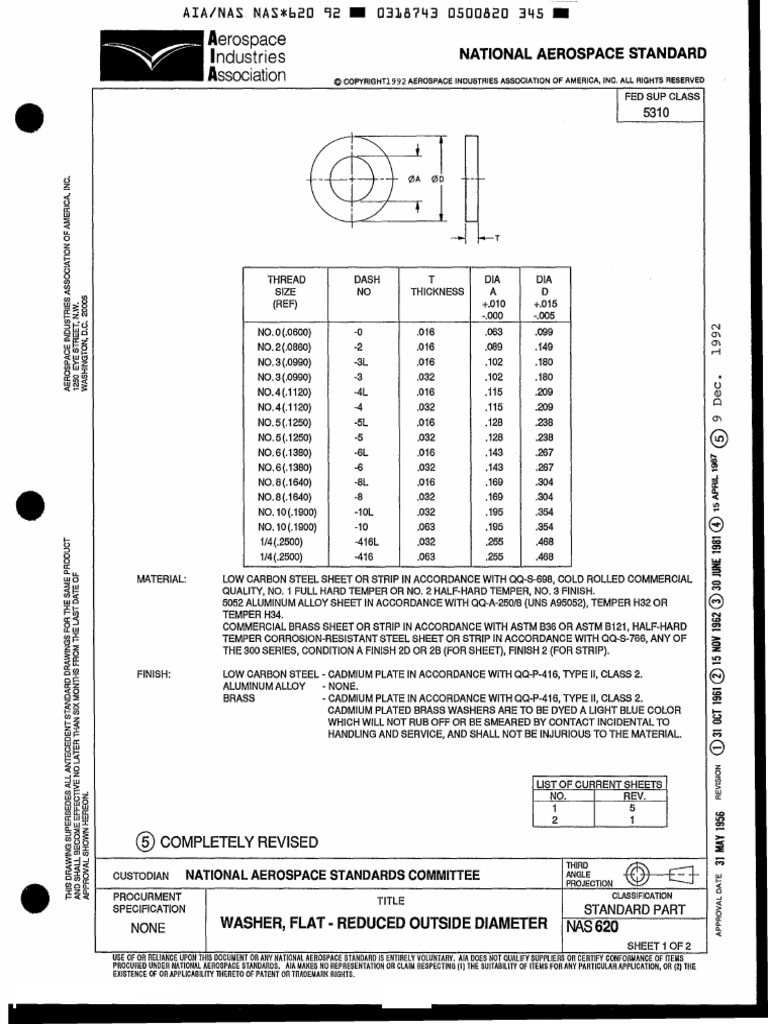 NAS620 | PDF | Corrosion | Washer (Hardware)