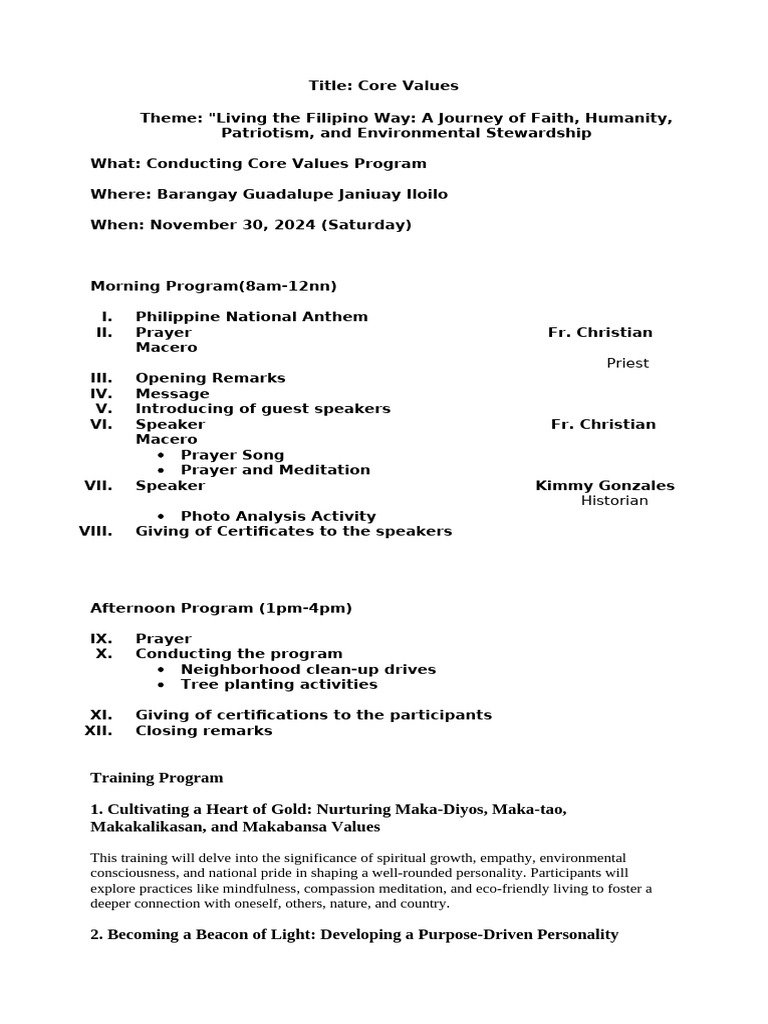 Core values and Letter | PDF | Meditation | Spirituality