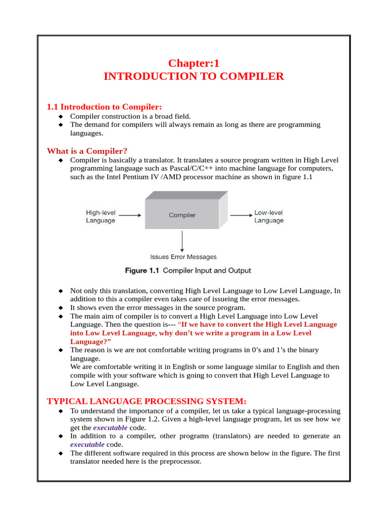 CD 1.1 Introduction to Compiler | PDF | Library (Computing) | Assembly ...