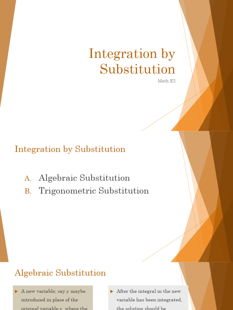 Integration by Substitution | PDF | Mathematical Relations | Mathematical Concepts