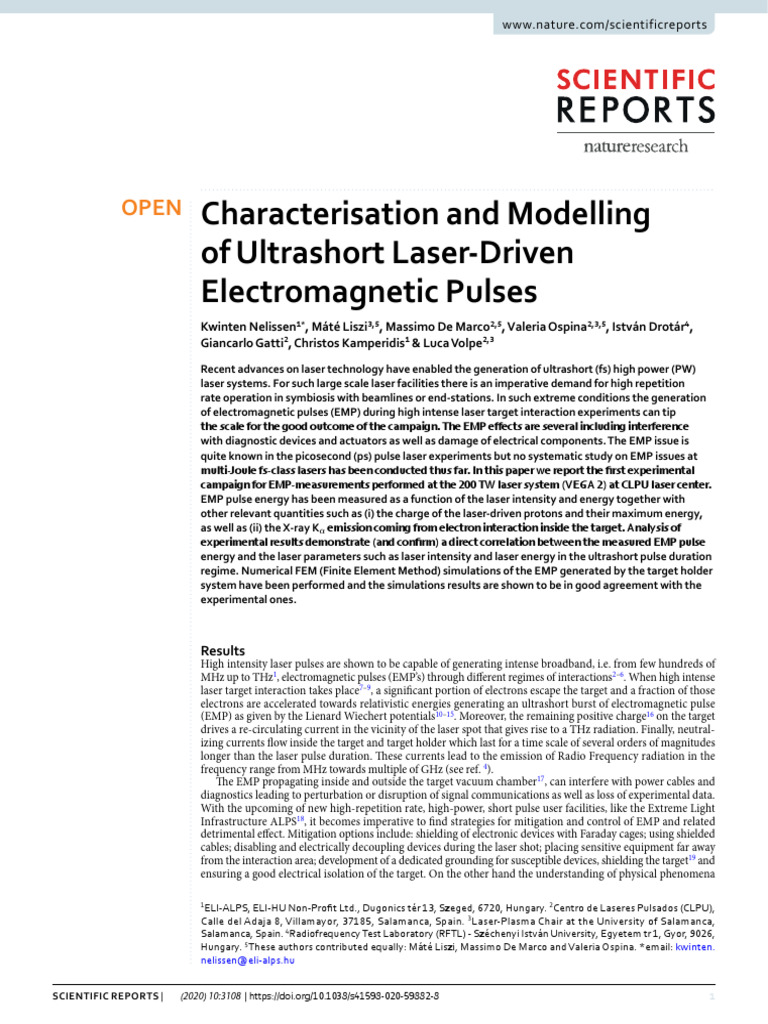 Characterisation and Modelling of Ultrashort Laser-Driven ...