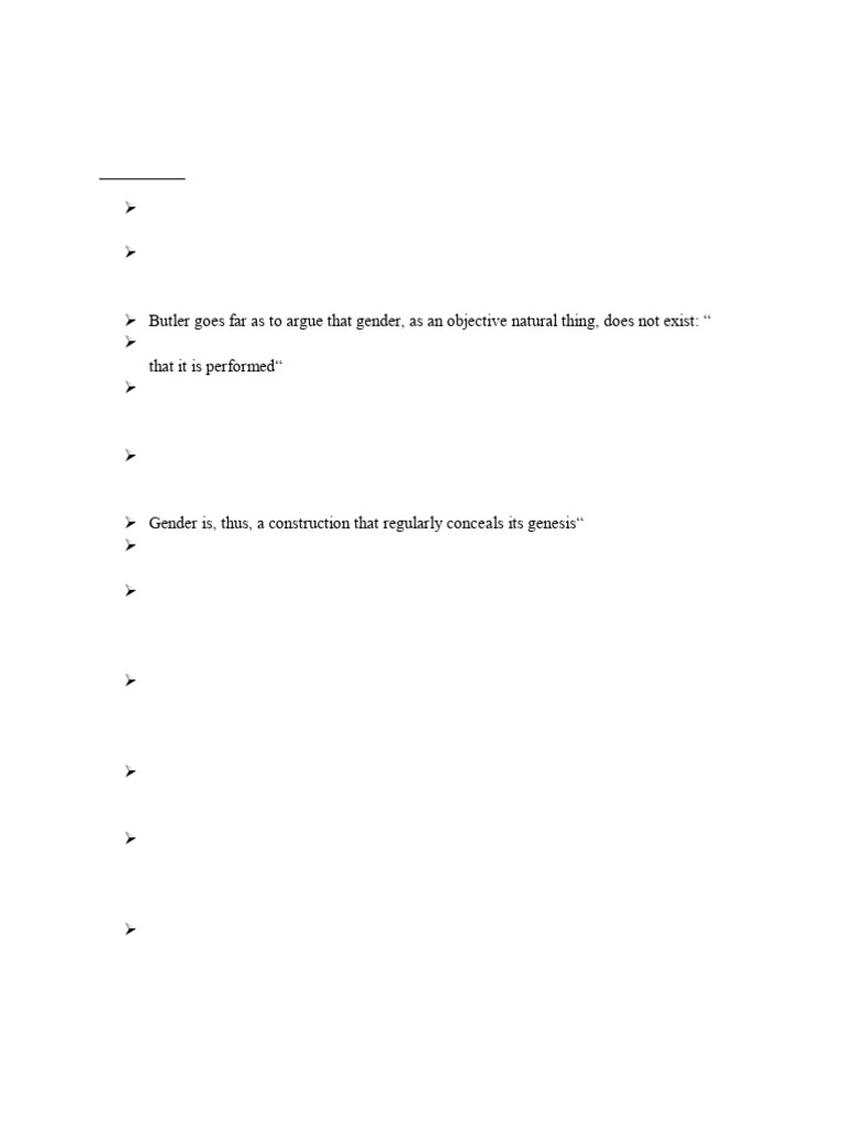 Butler's Gender Performativity Theory Explained | PDF | Gender | Gender ...