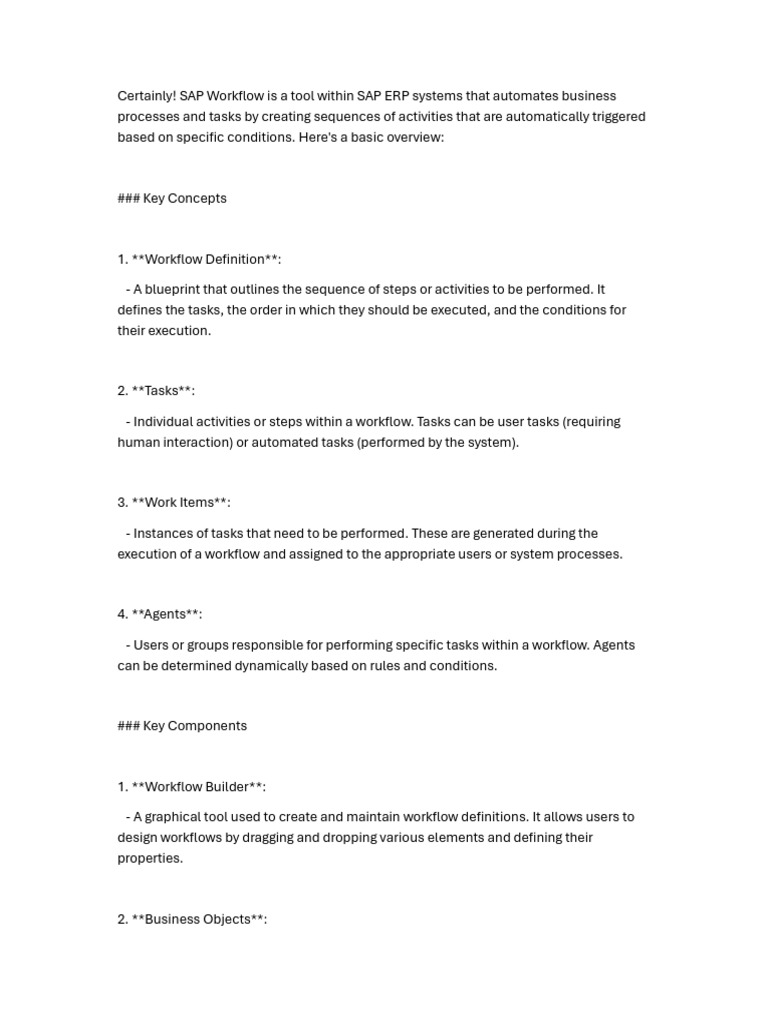 Sap Workflow Basics Pdf Workflow System