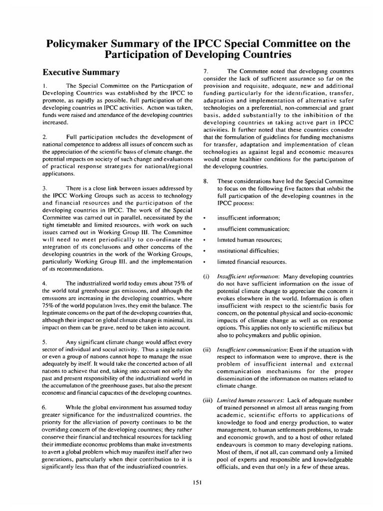 SPM Special Committee Developing Countries | PDF | Greenhouse Gas ...