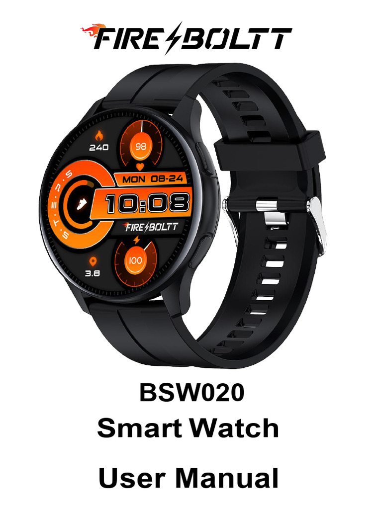 Firebolt BSW020 Smart Watch Guide | PDF | Ios | Bluetooth