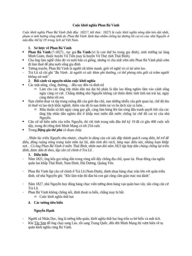 Cu C KH I Nghĩa Phan Bá Vành | PDF