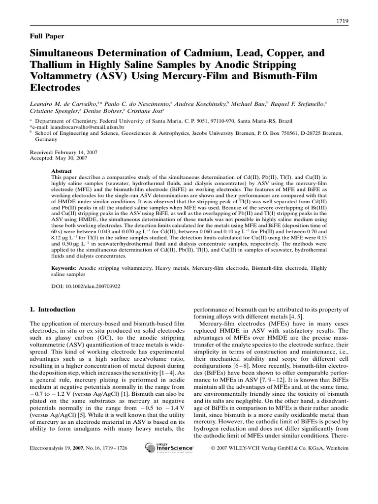 Simultaneous Determination of Cadmium, Lead, Copper, and Thallium in Highly Saline Samples by ...