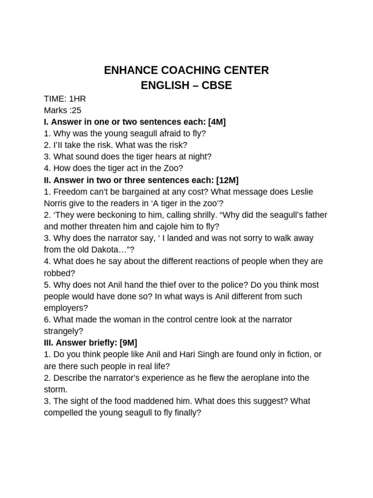 ENGLISH CLASS 10 | PDF