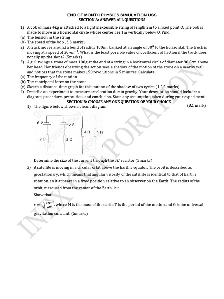 End of Month Simulation Phy2 Uss | PDF