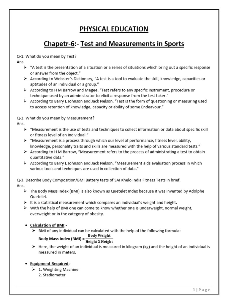 12-PE Chapter 6 Cbse Bigganalls | PDF | Body Mass Index | Physical Fitness