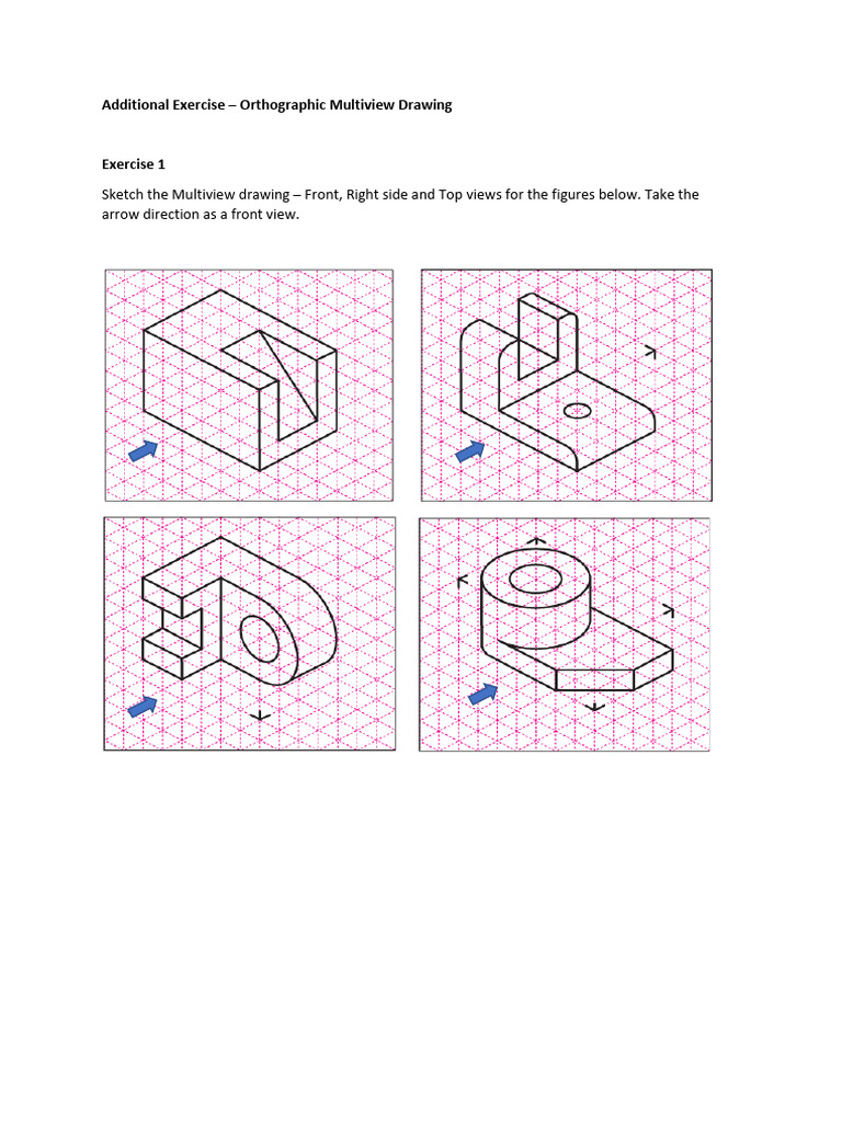 Additional Exercise CLB10903_Multiview Drawing | PDF