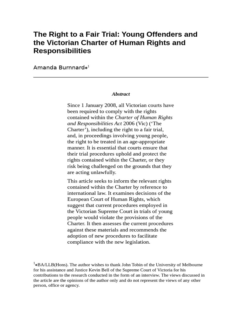Juvenile Criminal Justice | PDF | European Convention On Human Rights ...