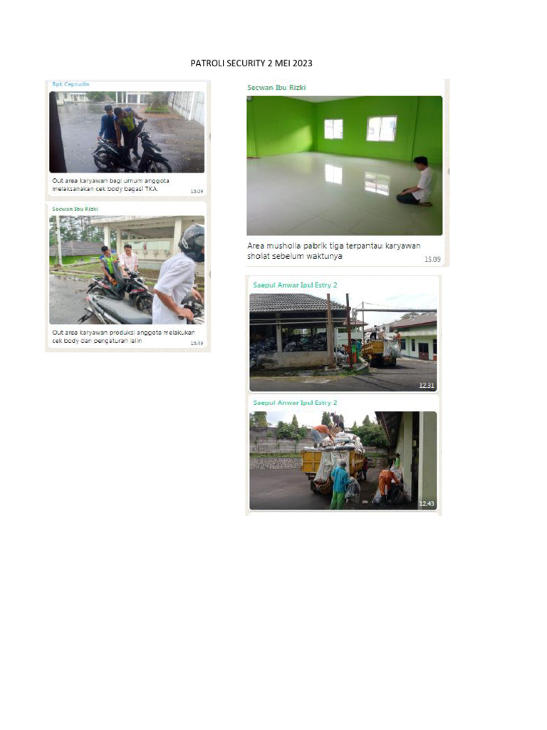 Patroli Security 2 Mei 2023 | PDF