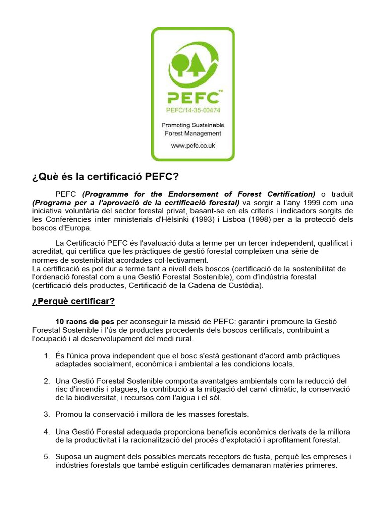 3 - Certificat PEFC | PDF