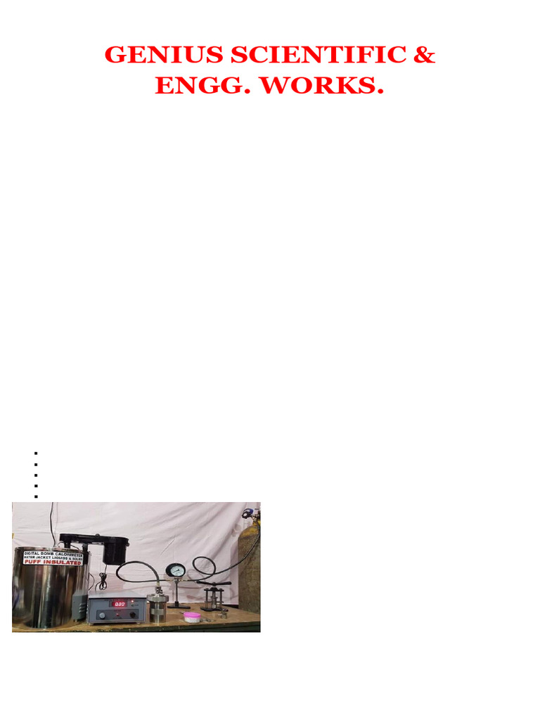 Digital Bomb Calorimeter Equipment | PDF
