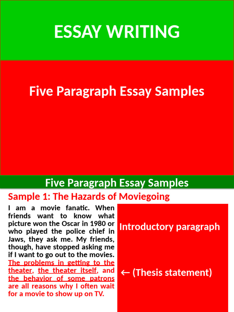 ESP-ESSAY WRITING-FIVE PARAGRAPH ESSAY SAMPLES | PDF | Abortion | Coma