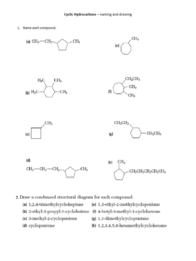 Naming Cyclic Hydrocarbon | PDF