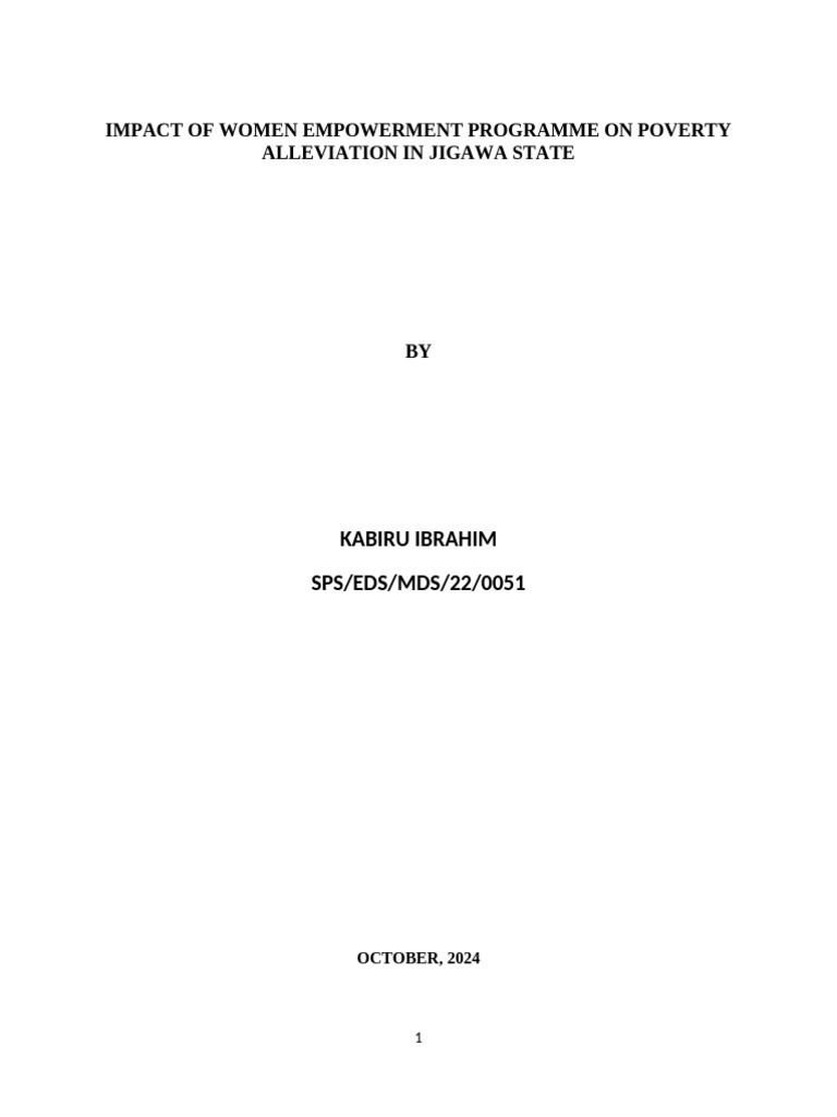 Kabiru Ibrahim Final Edited | PDF | Methodology | Woman