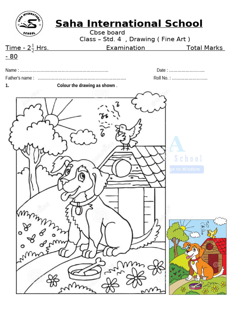 Class 4 Drawing Exam Paper | PDF