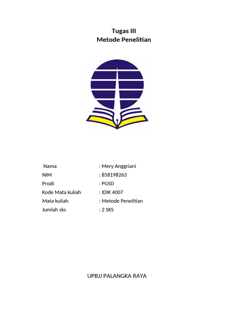 Tugas 3 Metode Penelitian | PDF