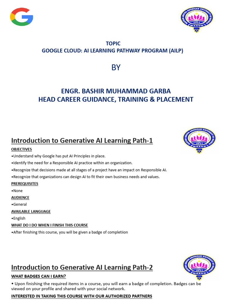 Final Google Cloud-beginner-Introduction to the Generative Ai Learning Path | PDF | Artificial ...
