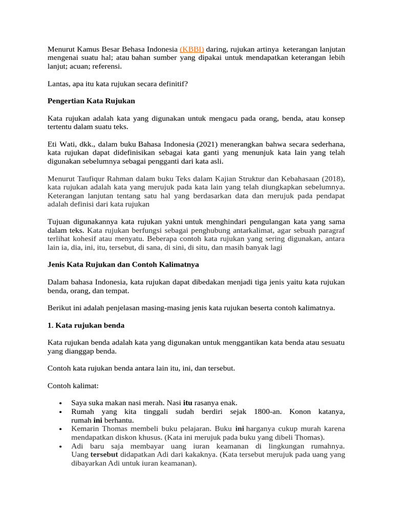 Kata Rujukan | PDF