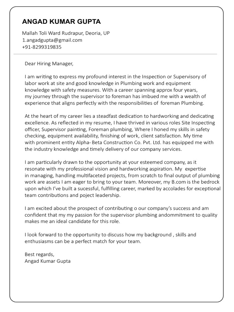 Angad K Gupta Plumber CV | PDF