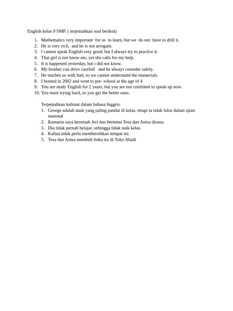 English Kelas 9 Smp Pdf