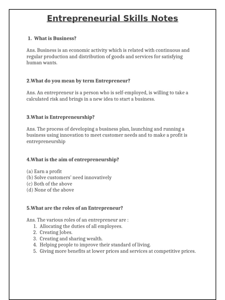 Entrepreneur Basics for Beginners | PDF